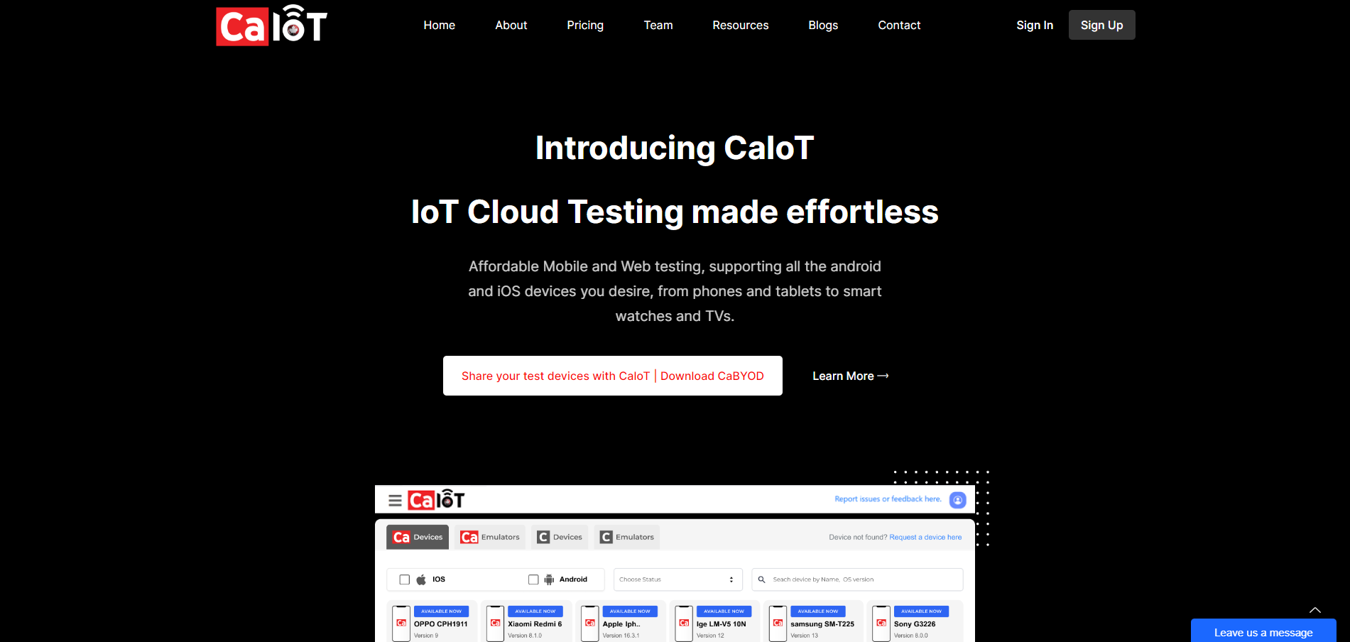 CaloT, a Canadian Internet of Things company| Free Cloud Mobile Testing ...